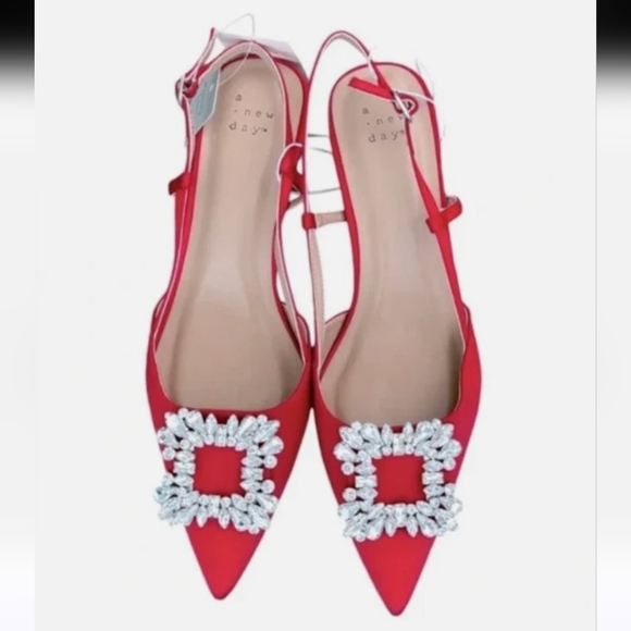 a new day | Shoes | A New Day Annette Red Satin Slingback Holiday ...